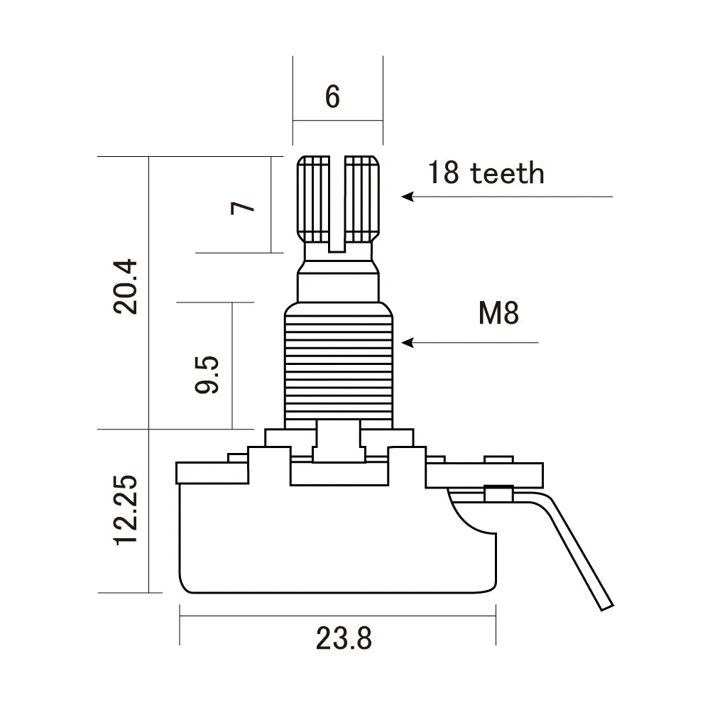 CTS-A500MM Control Potentiometer (Metric) – Jerber Guitar