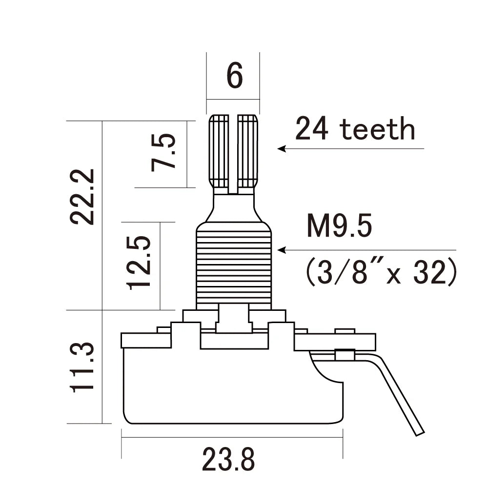 CTS-B500 Control Potentiometer (Inch) – Jerber Guitar